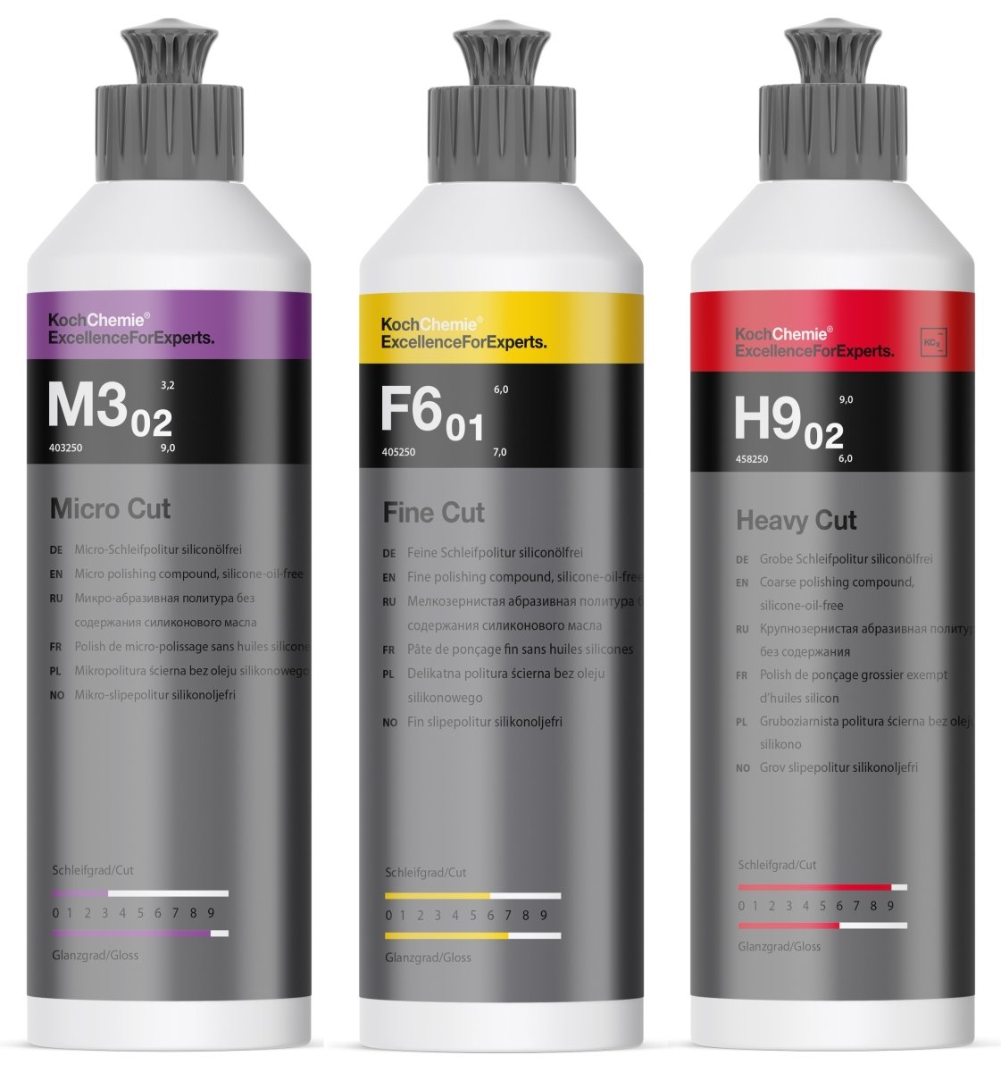 Koch Chemie - Politur Set 3x 250ml - Heavy Cut bis Micro Cut ...